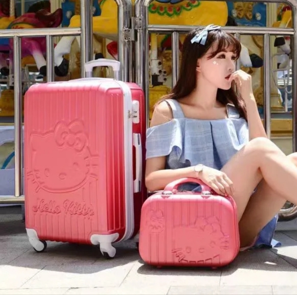 Hello Kitty 20"+13" Set Carry On Luggage Suitcase - Gem